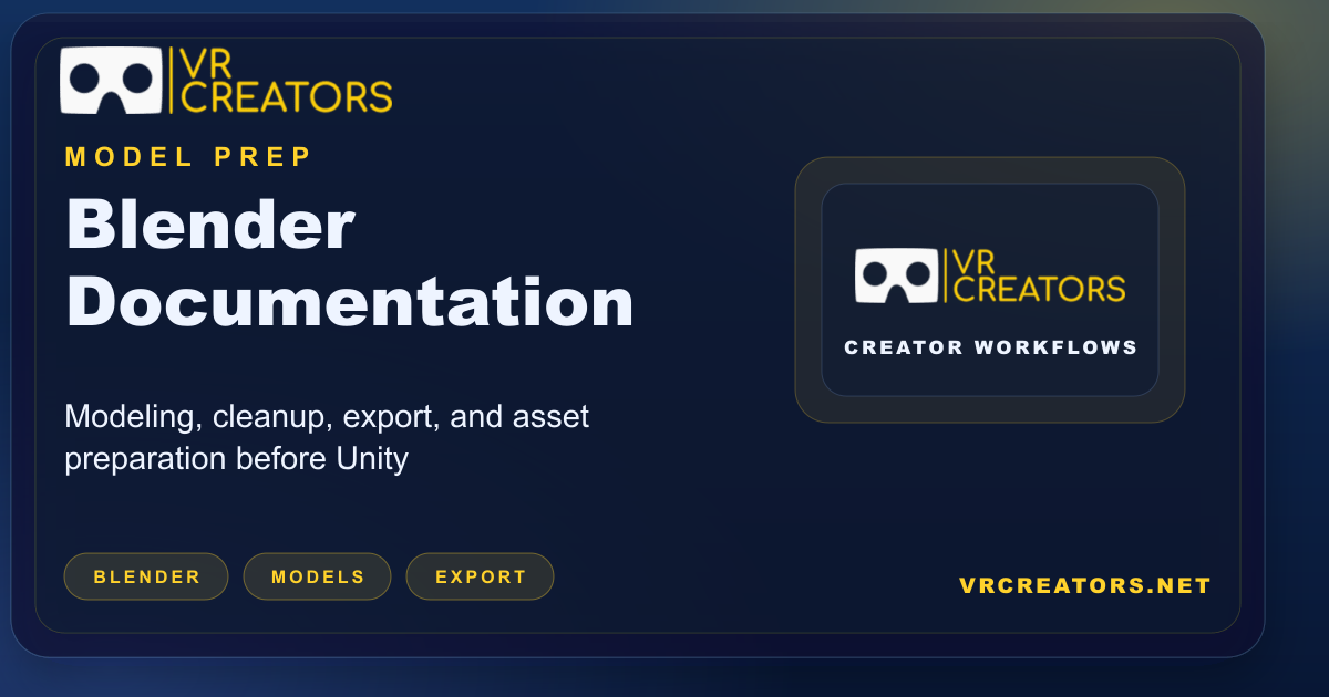 Blender Documentation | VR Creators